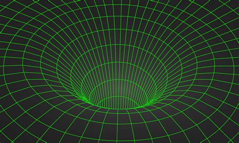 웜홀 기하학적 그리드 와이어프레임 터널 플랫 스타일 디자인 벡터 일러스트레이션 개성 개념에 대한 스톡 벡터 아트 및 기타 이미지 개성 개념 깔때기 테크놀로지 Istock