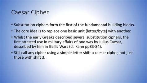 Information And Network Security 12 Classical Substitution Ciphers Ppt