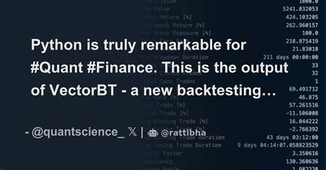 Python Is Truly Remarkable For Quant Finance This Is The Output Of