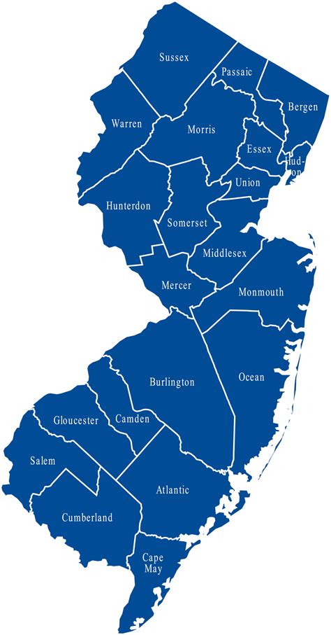 Nj Counties Map Printable