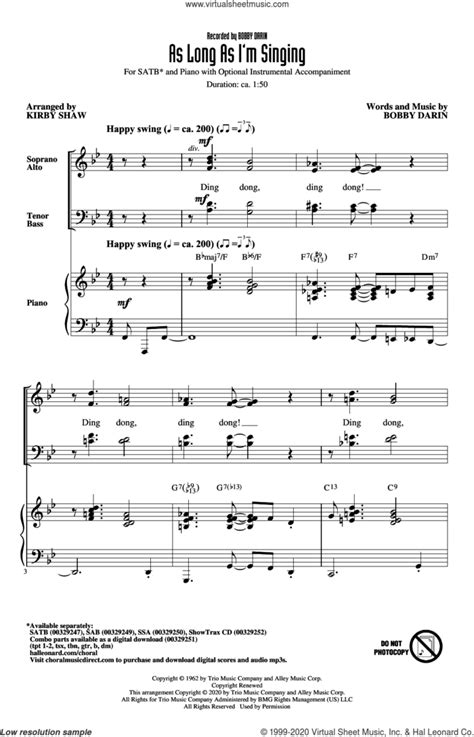 As Long As Im Singing Arr Kirby Shaw Sheet Music For Choir Satb Soprano Alto Tenor Bass