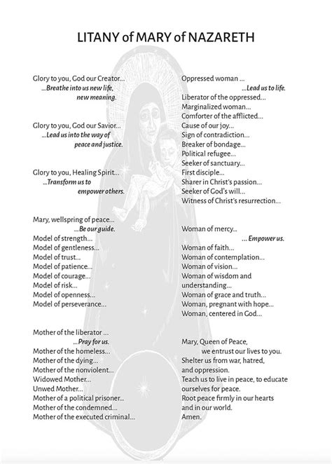 Litany Of Mary Of Nazareth Franciscan Voice