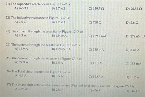 Solved The capacitive reactance in Figure is Α Chegg