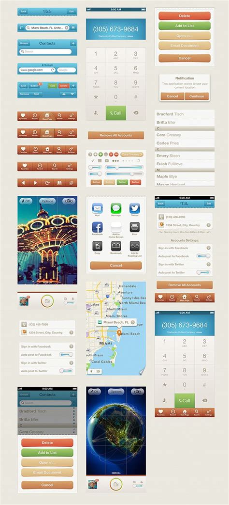 Vintage Ios Ui Kit By Pixelkit Via Behance Mobile App Ui Mobile Design Inspiration Mobile