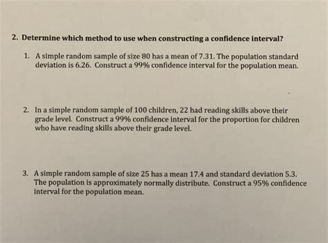 solved 2 determine which method to use when constructing a