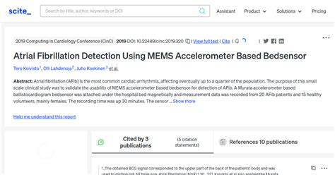 Atrial Fibrillation Detection Using Mems Accelerometer Based Bedsensor