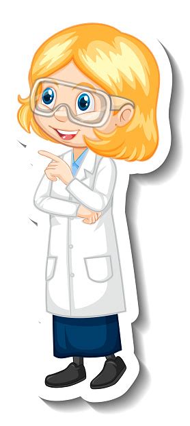 과학자 소녀 만화 캐릭터 스티커 과학에 대한 스톡 벡터 아트 및 기타 이미지 과학 과학자 교육 Istock