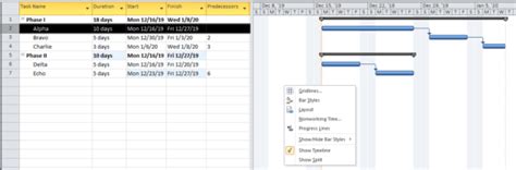 Four Ways To Customize The Gantt Chart In MS Project