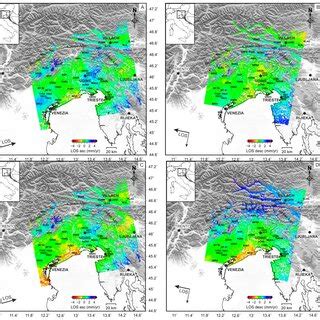 Los Velocity Maps The Los Mean Ground Displacement Maps Before A B