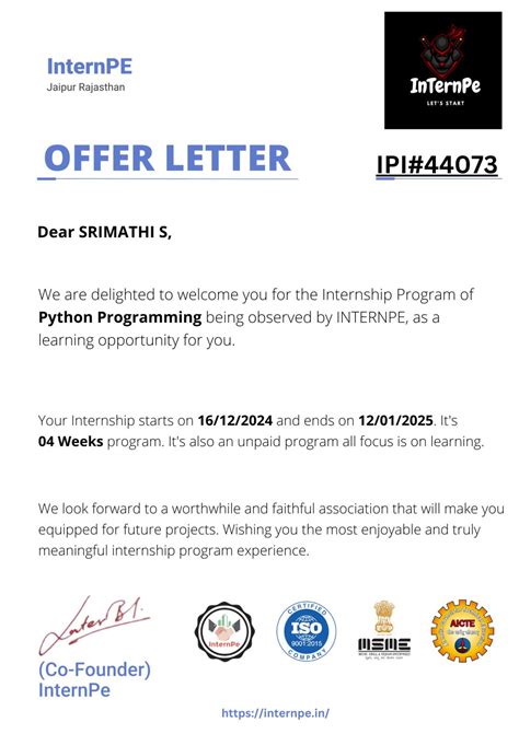 Srimathi S On Linkedin Internship Pythonprogramming