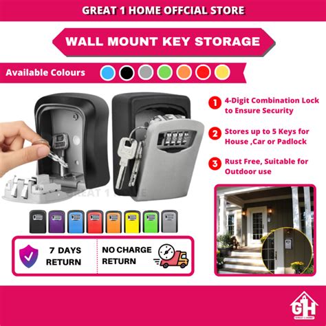 𝐂𝐥𝐞𝐚𝐫𝐚𝐧𝐜𝐞 𝐒𝐚𝐥𝐞Wall Mount Key Safe Box Numbering Lock Key Storage Lock Box 4 Digits Password