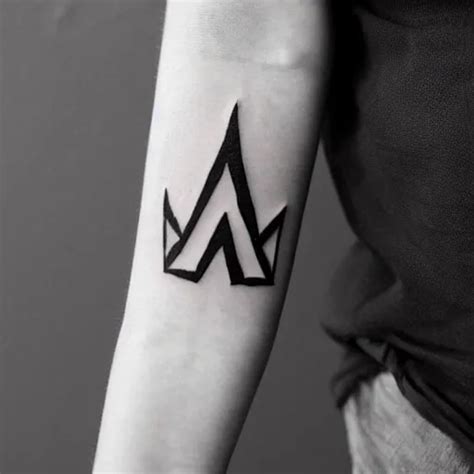 Handpoke Tattoo Of A Simplistic Black And White Stable Diffusion