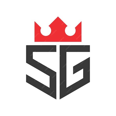 Логотип буквы Sg Корона Корона на букве Sg Шаблон дизайна логотипа