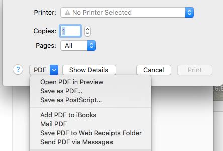 Quick PDF Printing From Mac Apps