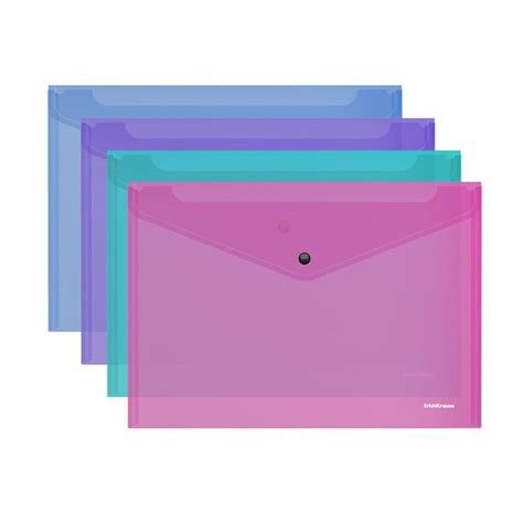 Конверт на кнопке А5+ полупрозрачн. Vivid ассорти - ЭлимКанц