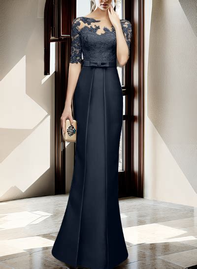 Elegant Tea Length Lacesatin Mother Of The Bride Dresses Missacc