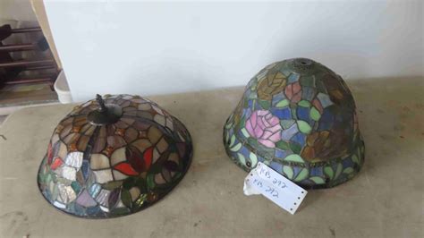 2 Stained Glass Lamp Shades Mcsherry Auction Service Ltd