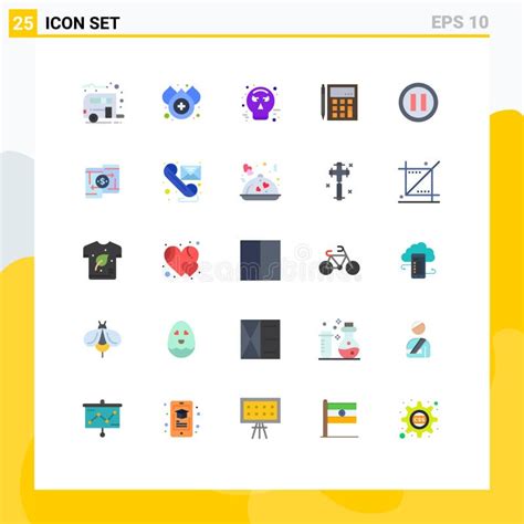 User Interface Pack Of 25 Basic Flat Colors Of Math Calculator Face