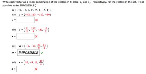 Solved Write Each Vector As A Linear Combination Of The Chegg
