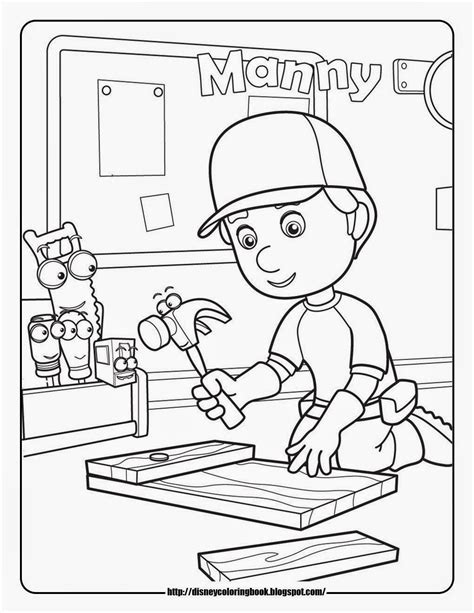 Dibujos Para Colorear Maestra De Infantil Y Primaria Manny A La Obra Y Sus Herramientas Para