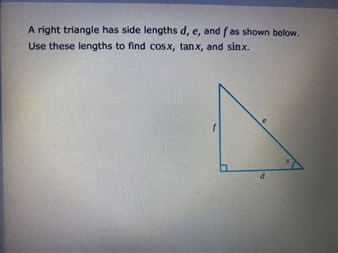 Answered A Right Triangle Has Side Lengths D E Bartleby