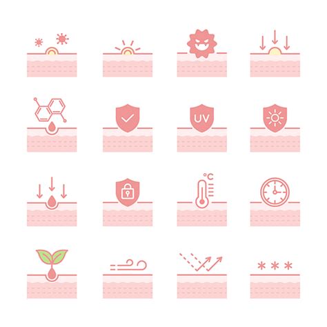 유토이미지 피부 모공 스킨 케어 일러스트 아이콘 벡터 모음