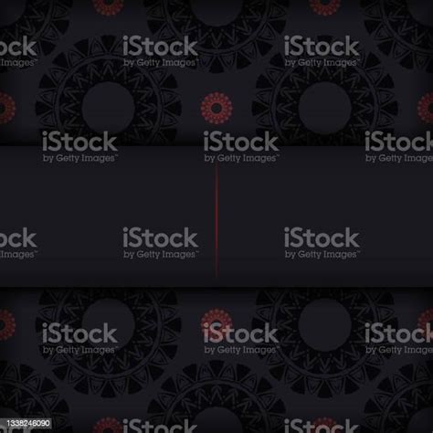 빨간색 그리스 패턴과 검은 색의 인쇄 디자인 엽서를위한 고급스러운 벡터 템플릿 텍스트와 추상 장식을 위한 장소로 초대 준비 0명에 대한 스톡 벡터 아트 및 기타 이미지