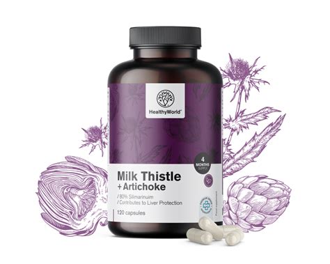 Бял трън артишок 120 капсули Healthyworld Bg