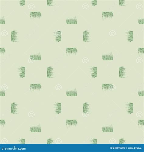Grass Seamless Pattern Background Of Lawn Stock Vector Illustration