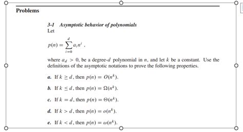 Solved Asymptotic Behavior Of Polynomials Let Chegg