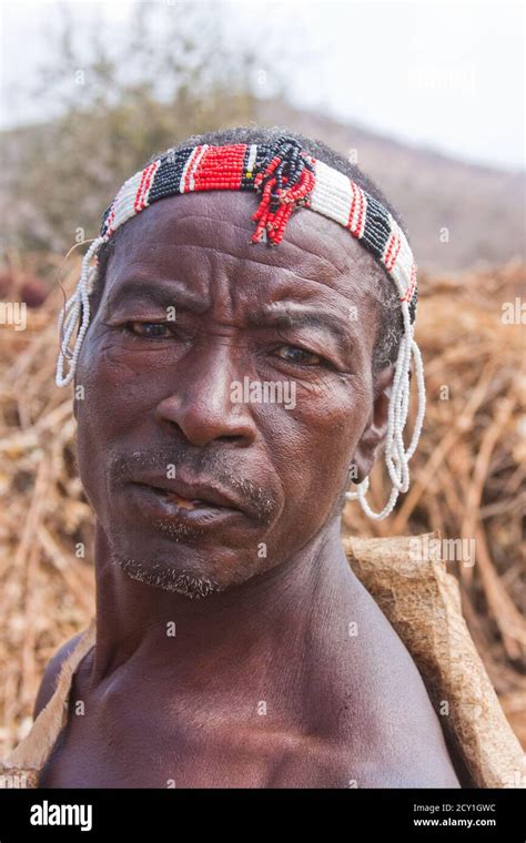Portrait Of A Hadza Man The Hadza Or Hadzabe Are An Indigenous