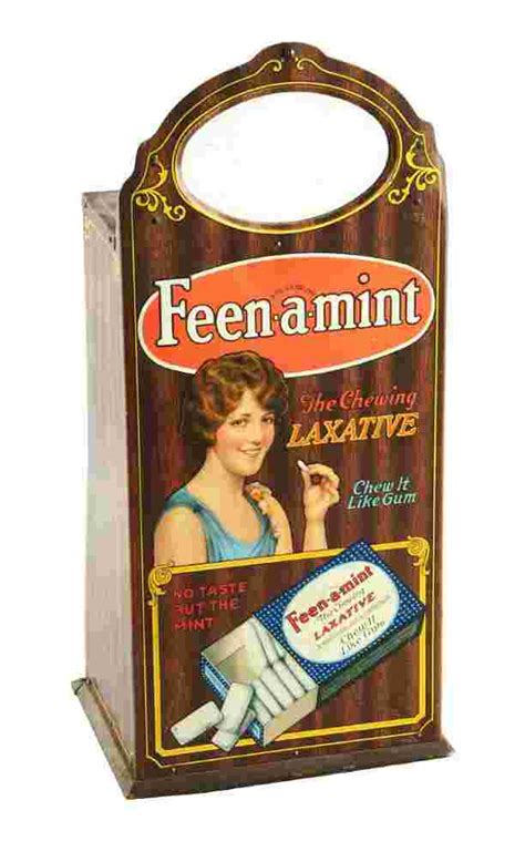 Feen A Mint Chewing Laxative Tin Litho Display Case