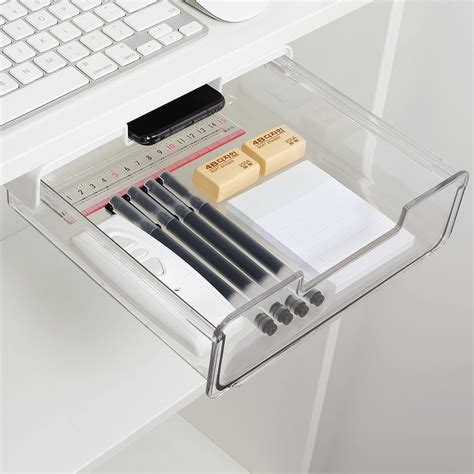 Rgcgeem Under Desk Drawer Slide Out With Phone Stand Clear