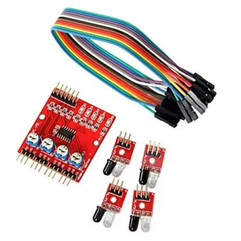 Módulo Seguidor De Linha 4 Canais Sensor Ir Arduino Trilha R 39 Em São