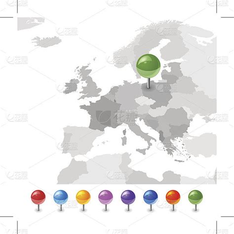 带指针的欧盟地图