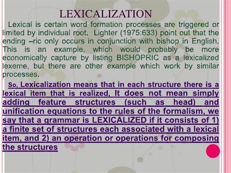 Lexicalization