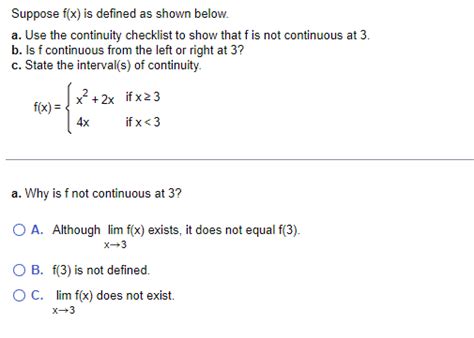 Solved Suppose F X Is Defined As Shown Below A Use The Chegg Com