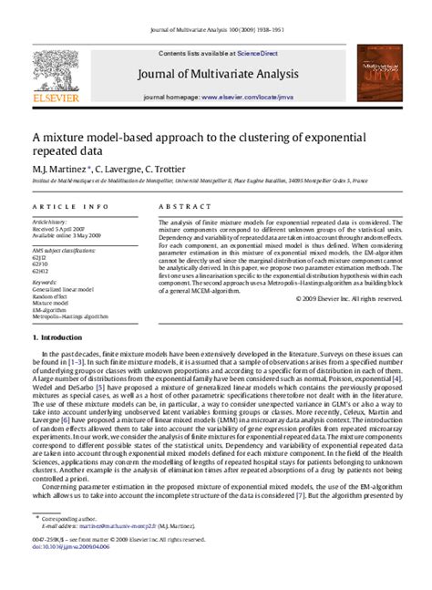 Pdf A Mixture Model Based Approach To The Clustering Of Exponential