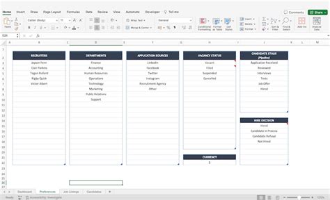 Recruitment Tracker Excel Template Applicant Tracking Spreadsheet Hiring Pipeline
