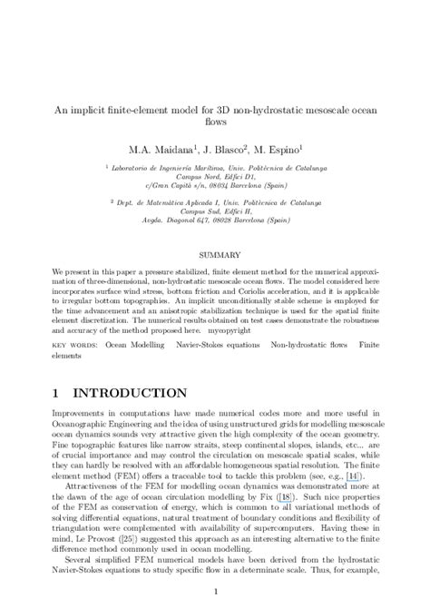 pdf an implicit finite element model for 3d non hydrostatic mesoscale