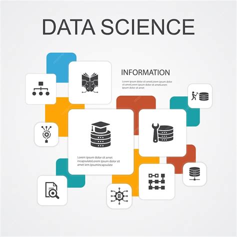 premium vector data science infographic 10 line icons template