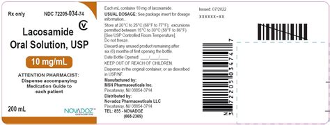 Dailymed Lacosamide Solution