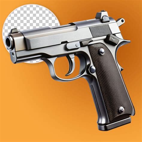 Close Up On Silver Gun Premium Ai Generated Psd