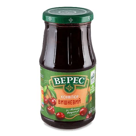 Конфітюр «Верес» вишневий с/б 620г – онлайн-супермаркет «Сільпо»