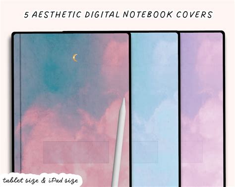 5 Aesthetic Digital Notebook Covers Dreamy Sky Tablet And Ipad Size