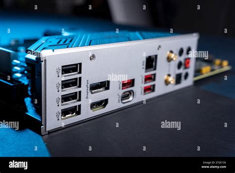 Modern Powerful And Fast Motherboard With Connectors For Hdmi And Usb Pc Hardware Concept