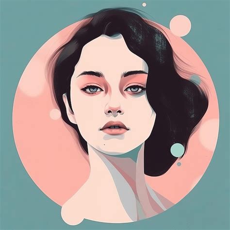 Premium Ai Image Abstract Woman Doodle Graphic Portrait Digital