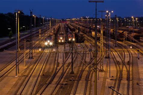 Marshalling Yard At Night Stock Image Image Of Maschen 26322611