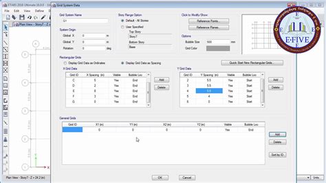etabs 2016 how to use define grid in detail youtube