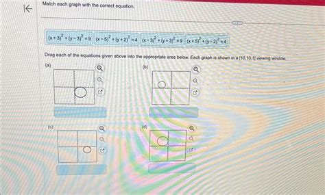 solved match each graph with the correct equation